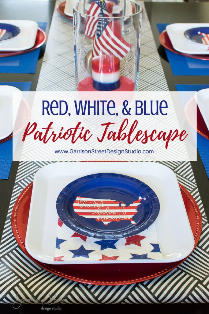 Red, White, and Blue Patriotic Tablescape - Garrison Street Design Studio