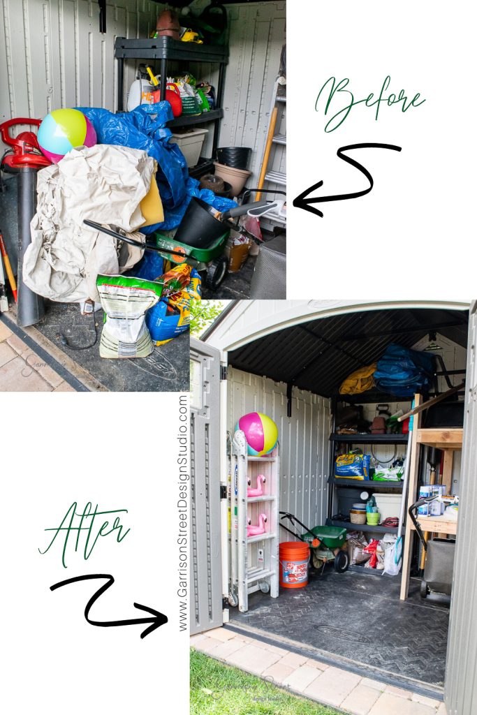 Easy DIY Shed Organization - Garrison Street Design Studio